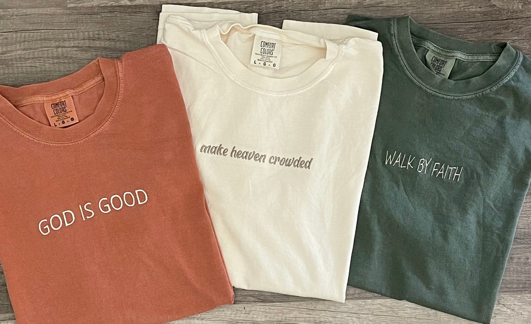 Embroidered Christian Graphic Tee, Faith Graphic Shirt, Christian Boho ...