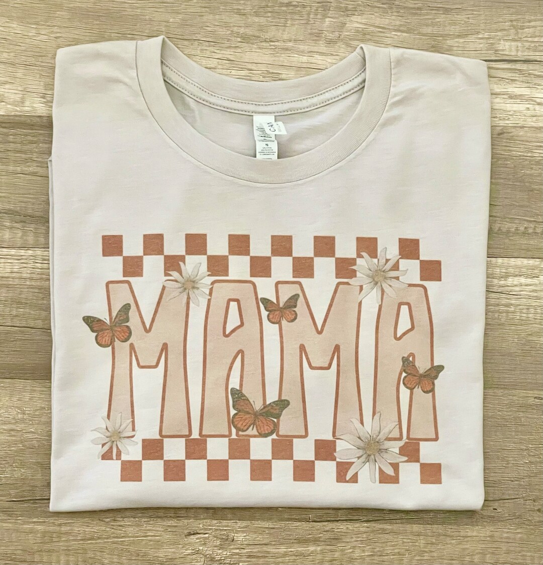 Mama Checkered Graphic Tee Shirt, Boho Graphic Tee Shirt ,retro Graphic ...