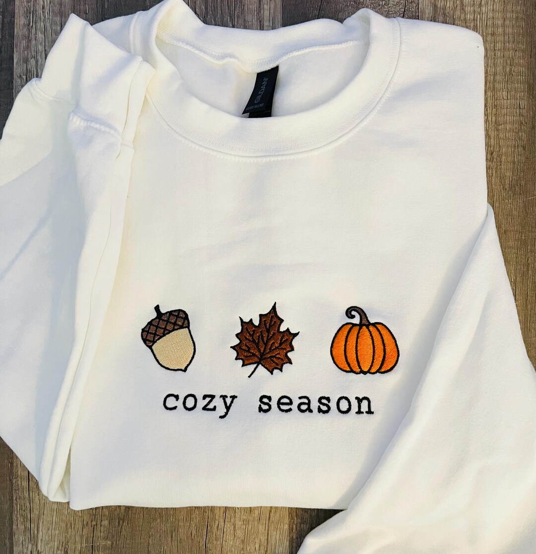 Pumpkin Embroidered Sweatshirt, Fall Sweatshirt, Thanksgiving ...