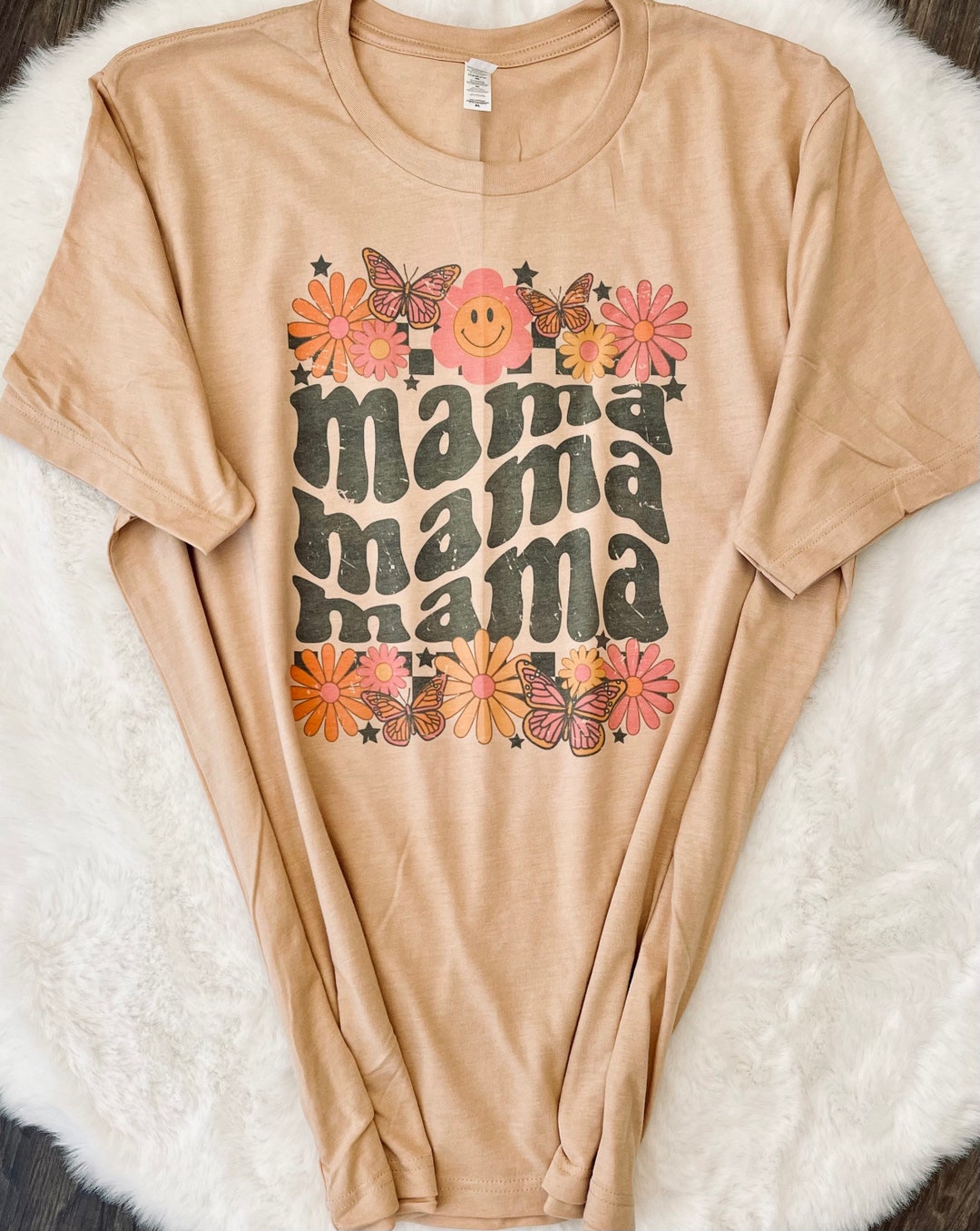 Retro Mama Graphic Tee , Boho Mama Shirt, Floral Mama Graphic Tee, Gift ...