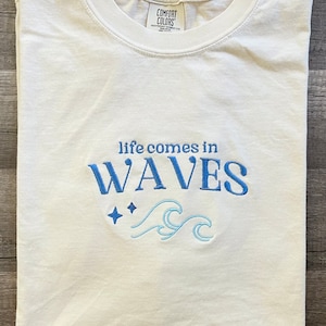 Embroidered Ocean Waves Shirt, Beach Shirt, Summer Shirt, Sunkissed ...