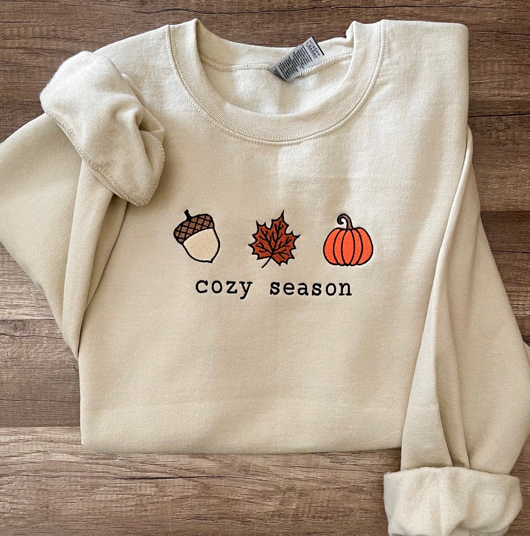 Pumpkin Embroidered Sweatshirt, Fall Sweatshirt, Thanksgiving ...