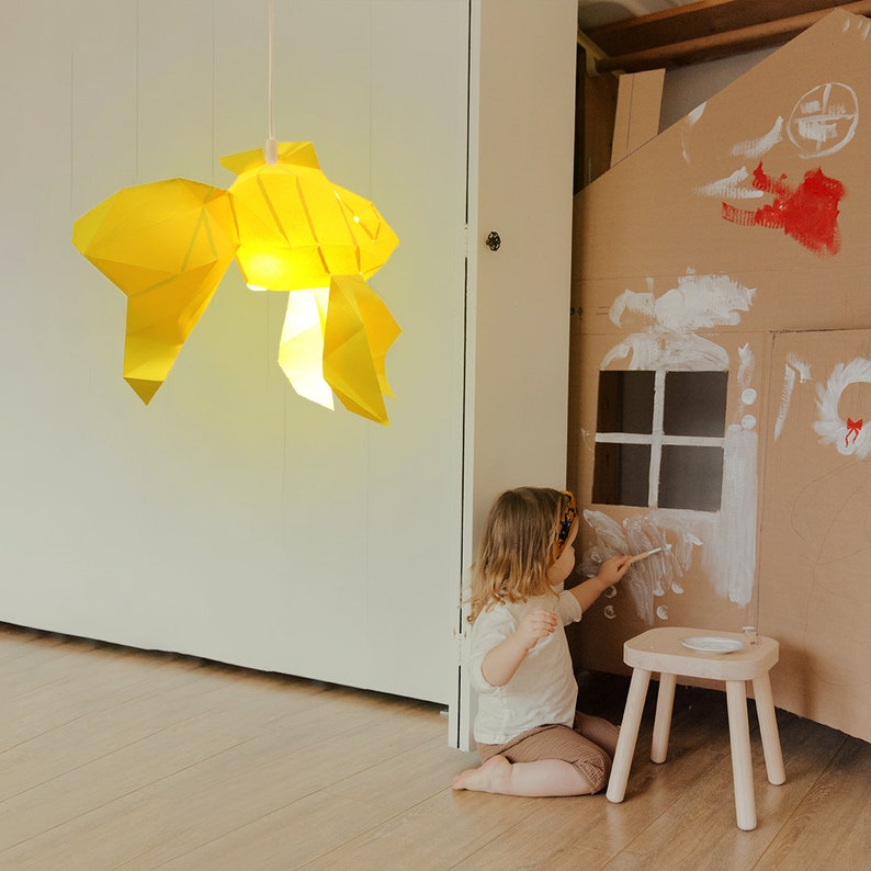 Gold Fisch DIY Papercraft Kit | Origami Windlicht | DIY Lampe ...