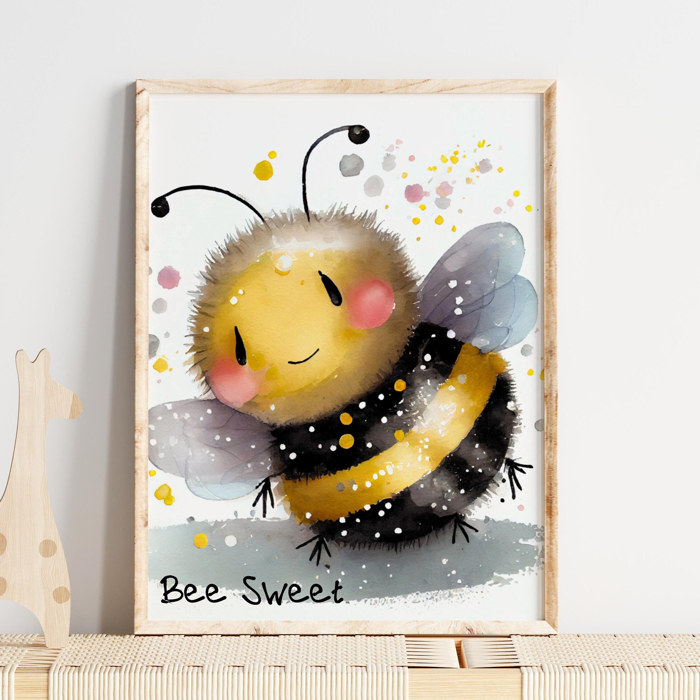 Bumble Bee Decor / Honey Bee Prints / Childrens Neutral Wall Art / Bee ...