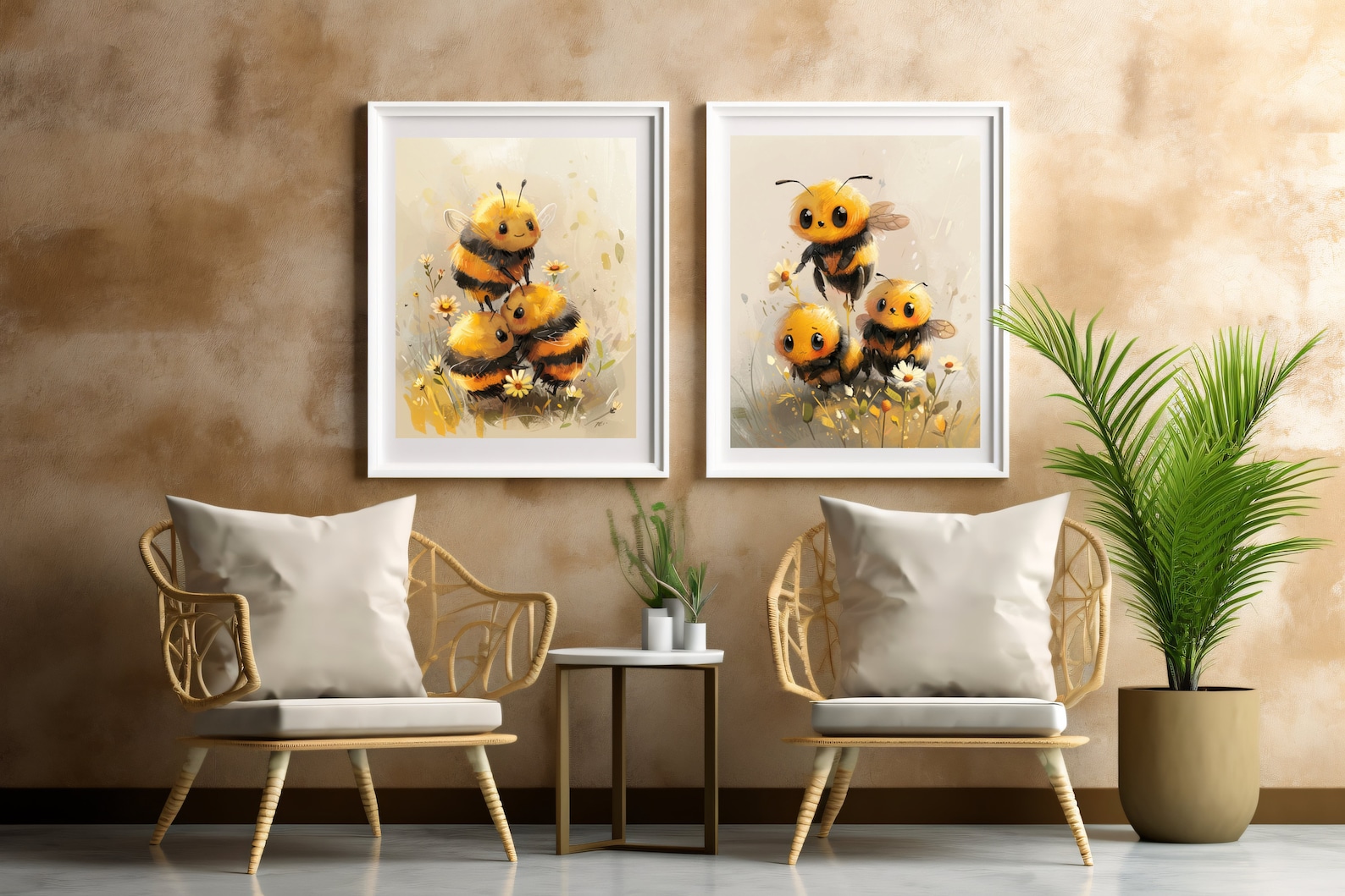 Bumble Bee Wall Art Prints - Bee Decor for Child's Room - Bee Wall ...