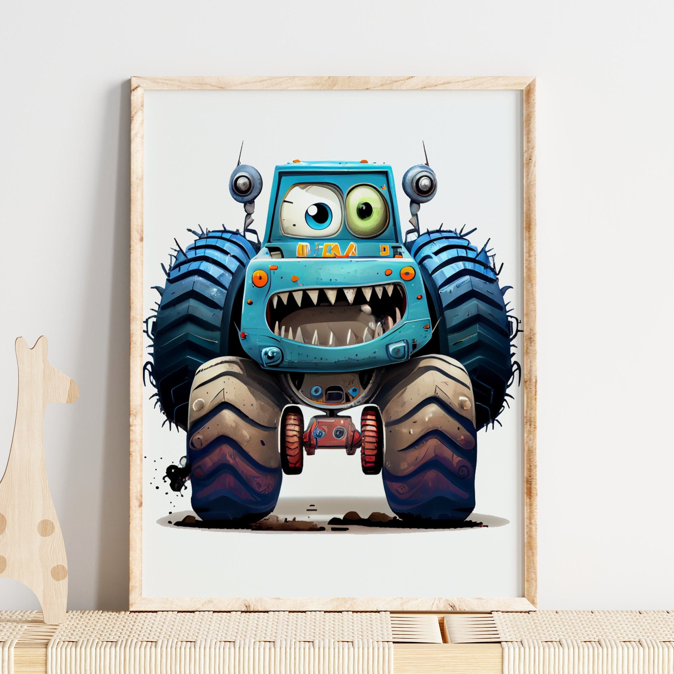 Monster Truck Transportation Wall Prints Boys Room Fun Decor Kids Truck ...
