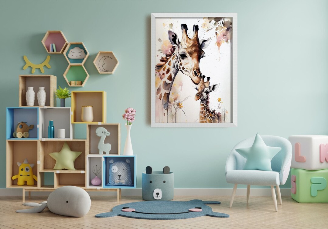 Nursery Giraffe Wall Art Print Giraffe Decor for Nursery Giraffe Wall ...