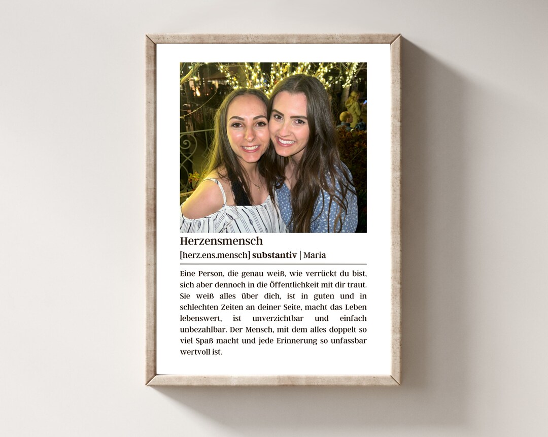 Best Friend Gift Heartfelt Definition Poster With Photo Personalized ...