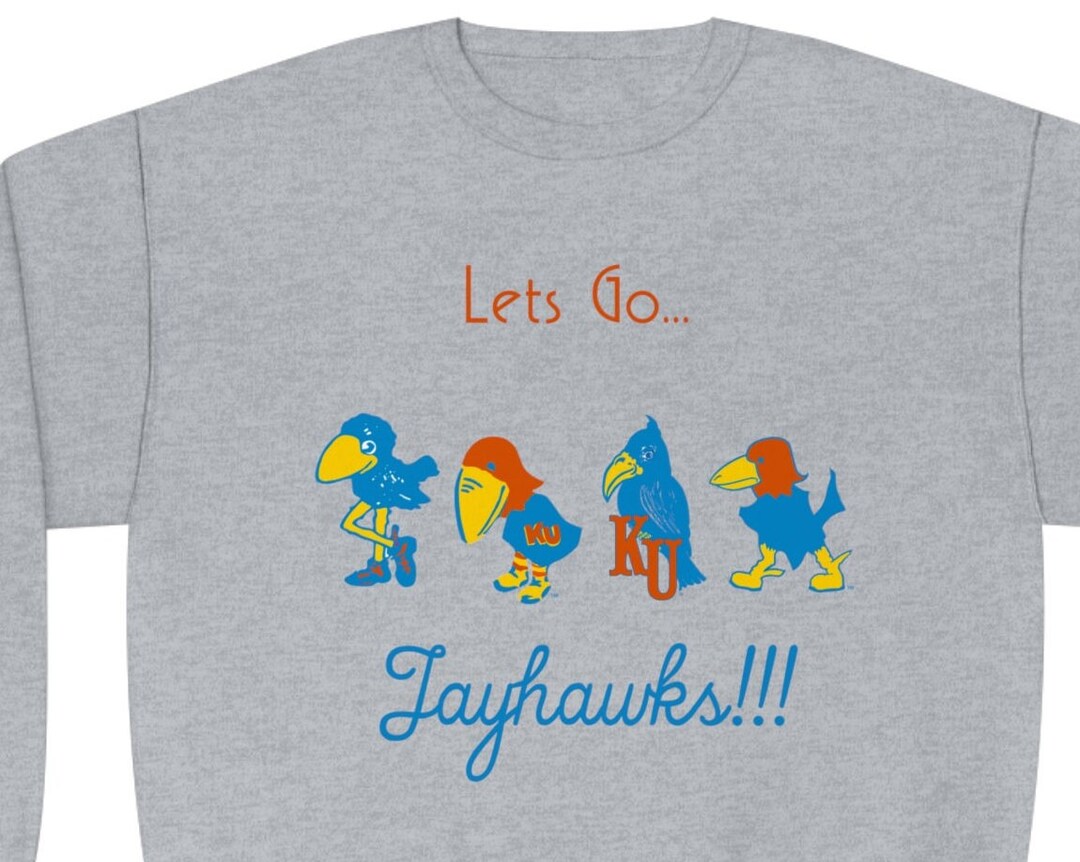 KU Jayhawks Throwback Crewneck Retro KU Mascot Sweatshirt Jayhawks ...