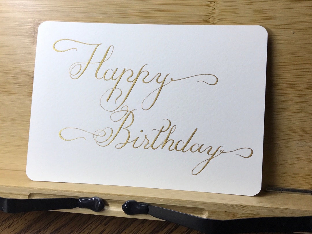 Happy Birthday Calligraphy Card - Etsy