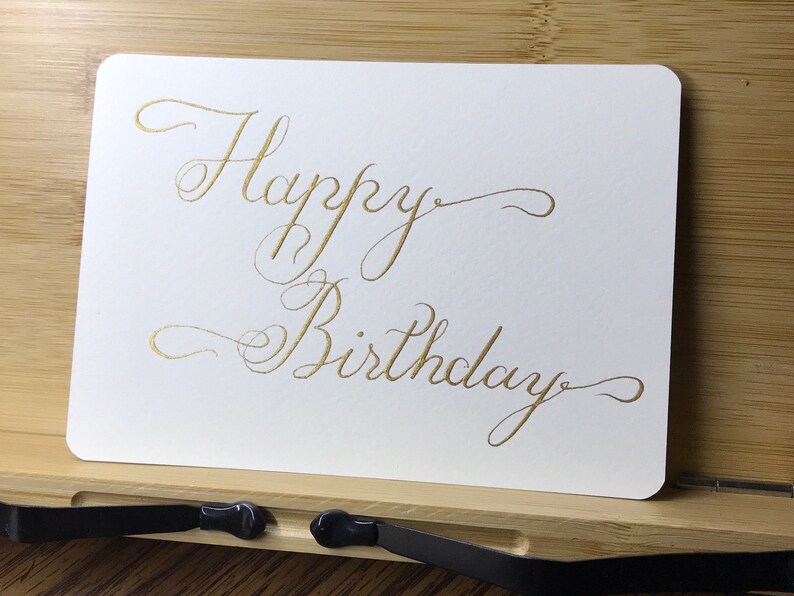 Happy Birthday Calligraphy Card - Etsy