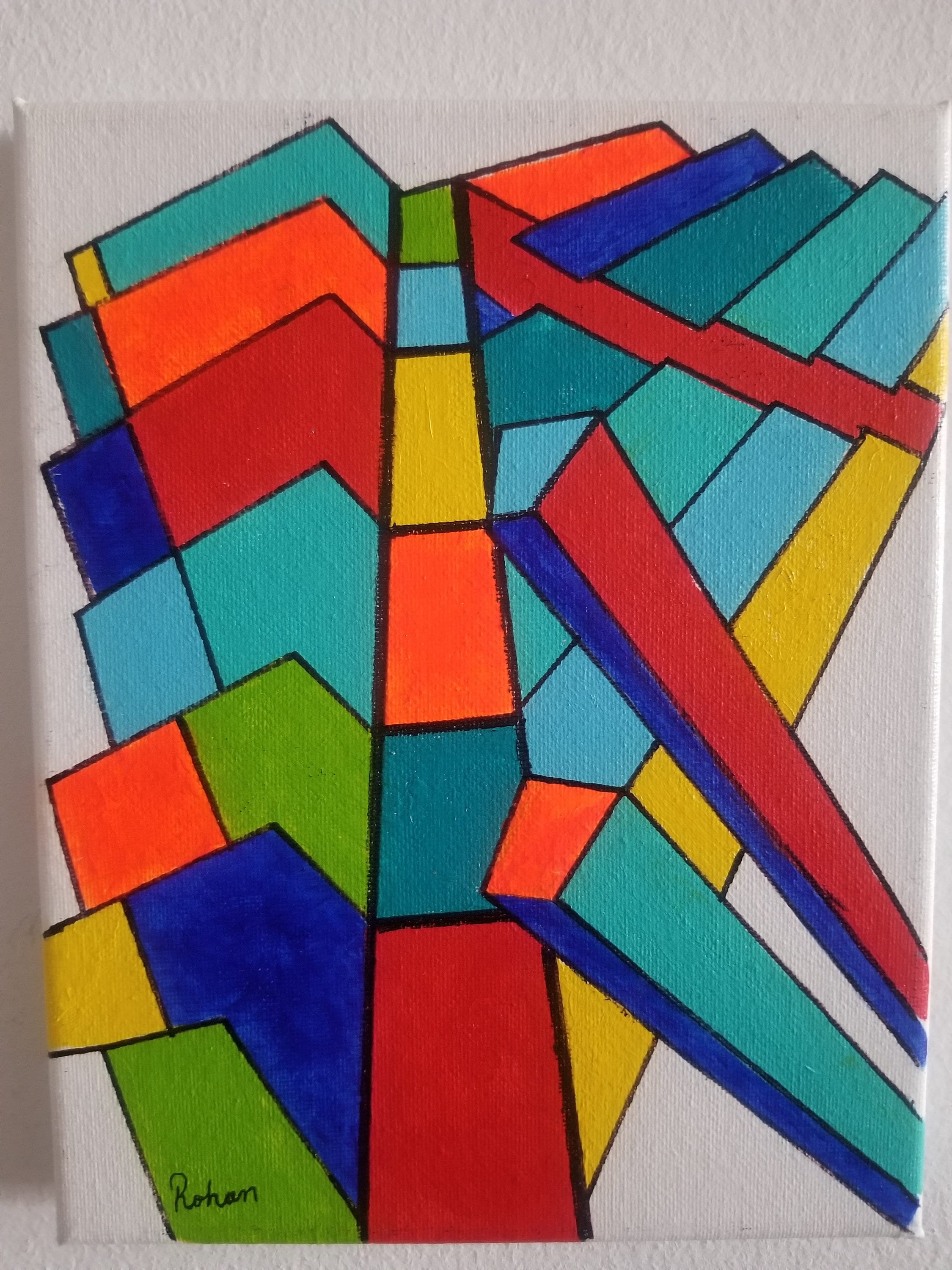 Colorido Arte geométrico Arte abstracto Pintura geométrica | Etsy