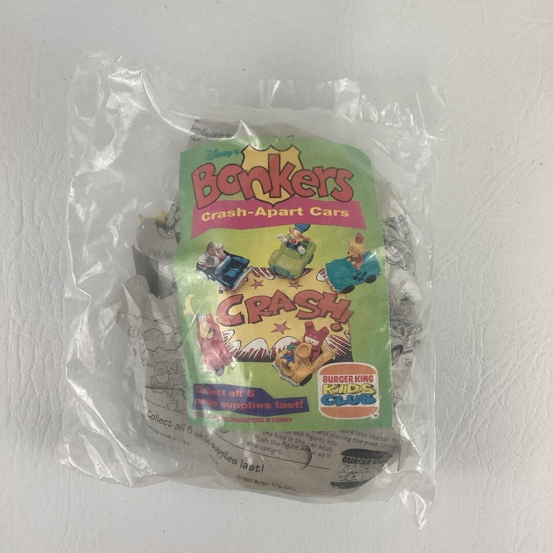 Disney Bonkers Crash Apart Cars Burger King Kids Club Toy Vintage 1993 ...