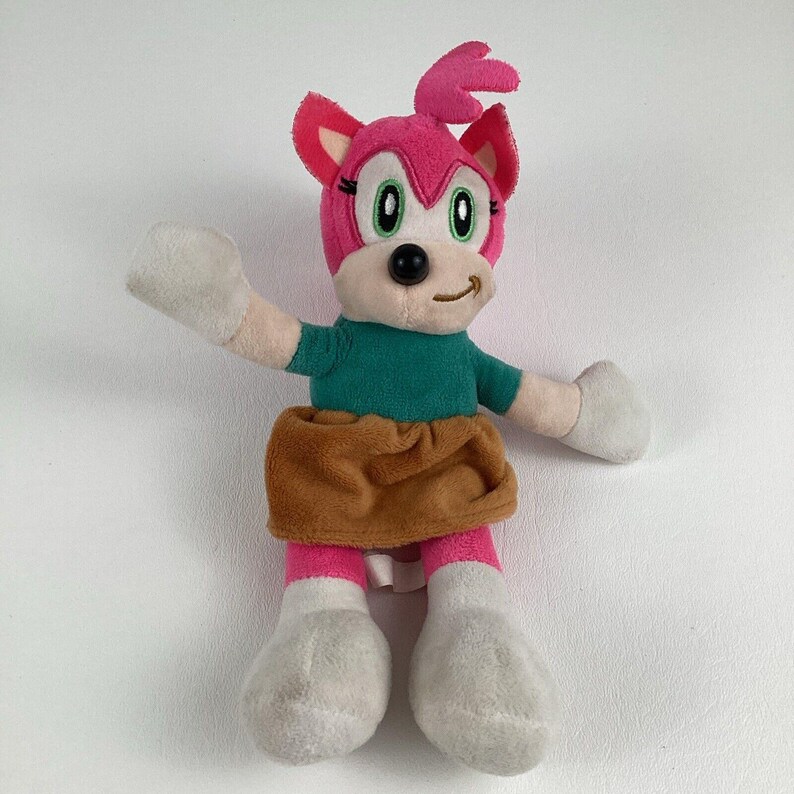Sega Sonic the Hedgehog Amy Rose Plush Stuffed Classic 8" Toy Backpack ...
