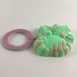 Napping Kitty Cat Kitten Plastic 5" Baby Rattle Infant Toy Vintage 80s ...