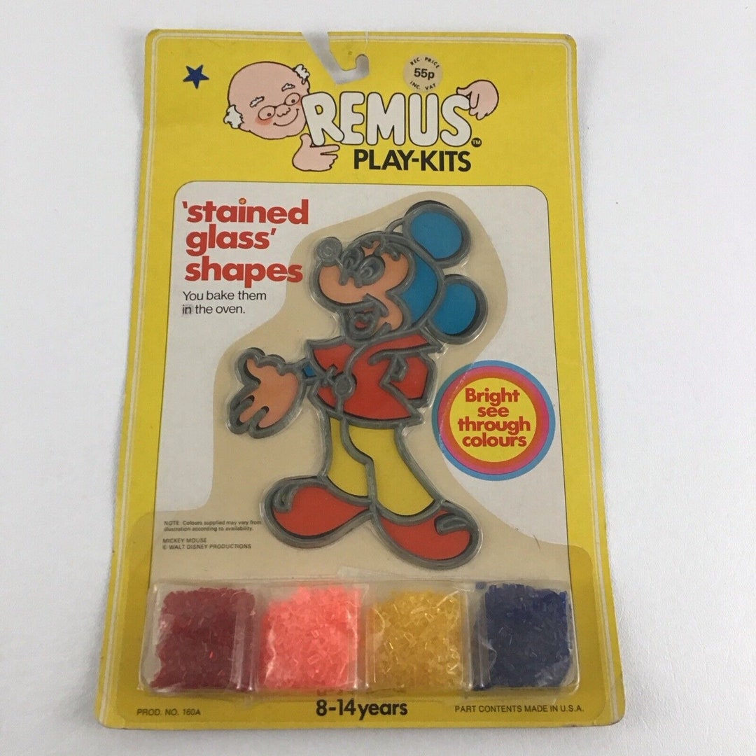 Remus Play Kits Stained Glass Shapes Mickey Mouse Make Bake Vintage ...