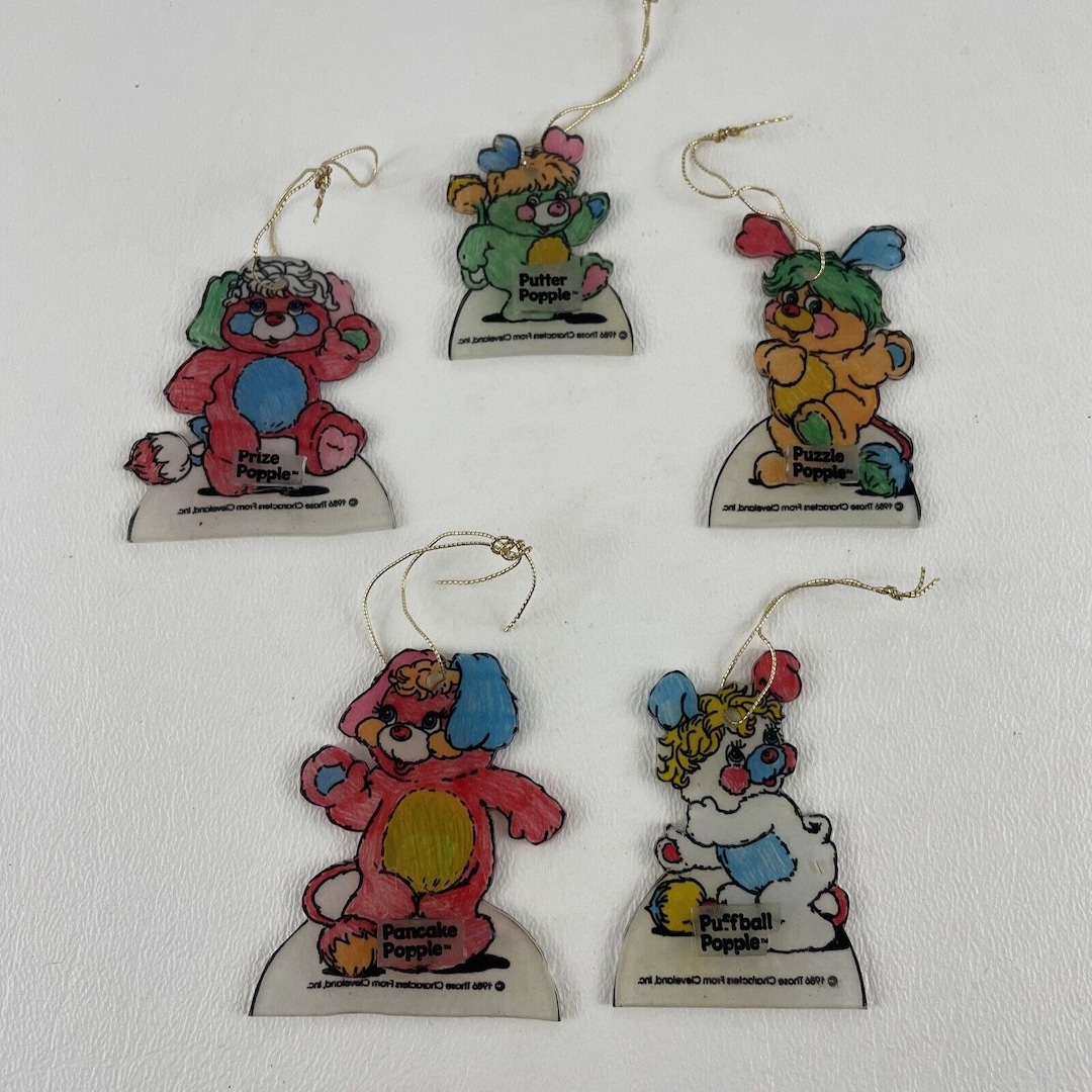 Shrinky Dinks Popples Lot Christmas Ornaments by Colorforms Vintage ...