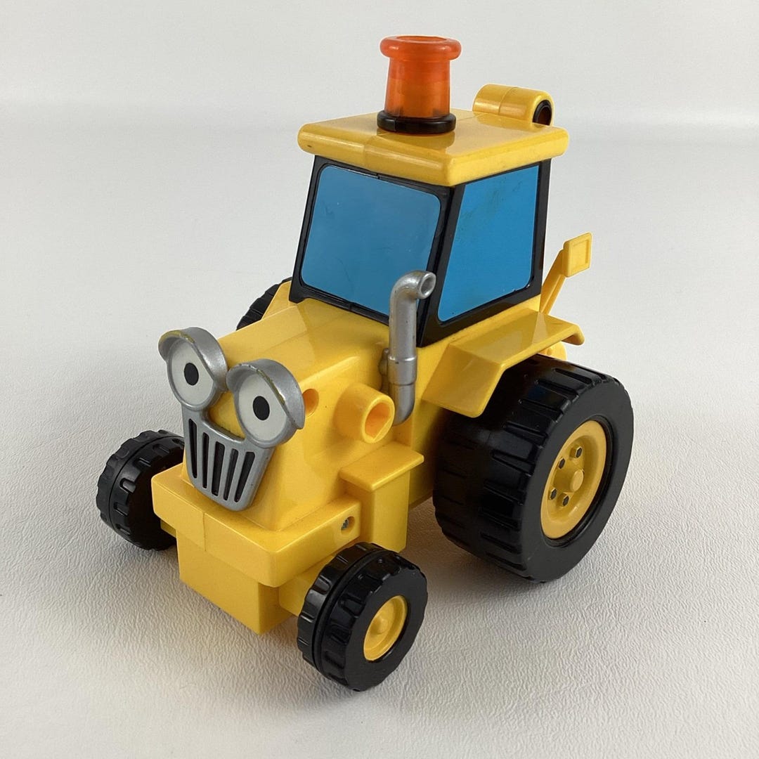 Bob Builder Talking Scoop Backhoe Loader 6" Friction Figure Vintage ...
