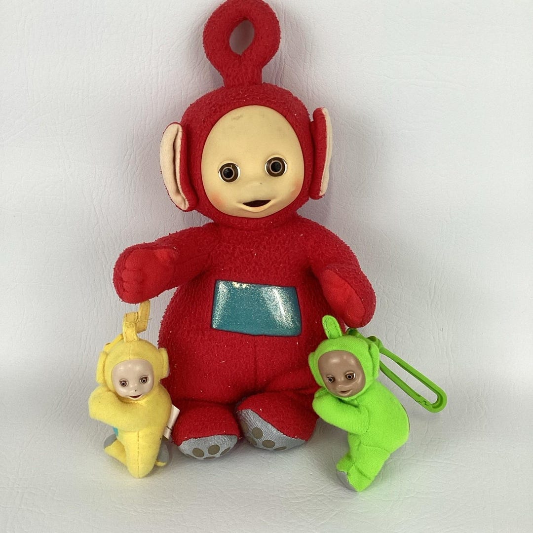 Teletubbies Po Laa-laa Dipsy Plush Stuffed Toy Keychain Clip on Lot ...