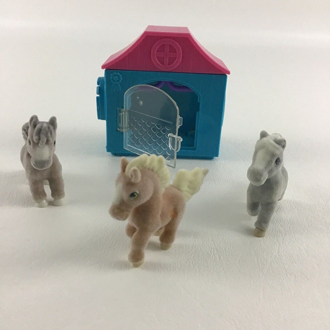 Puppy Pony in My Pocket Playset Stable Barn Mini Horse Flocked Figures ...