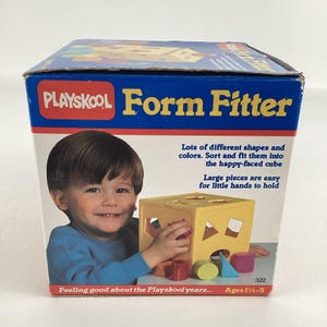 Playskool Form Fitter Shape Sorter Cube Block Child Toy Colors Vintage ...