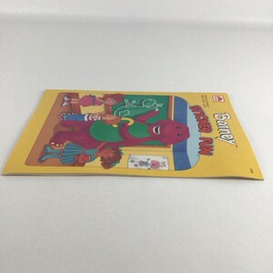 Barney & Friends Sticker Fun Book Lick Stick Coloring Vintage 1993 ...