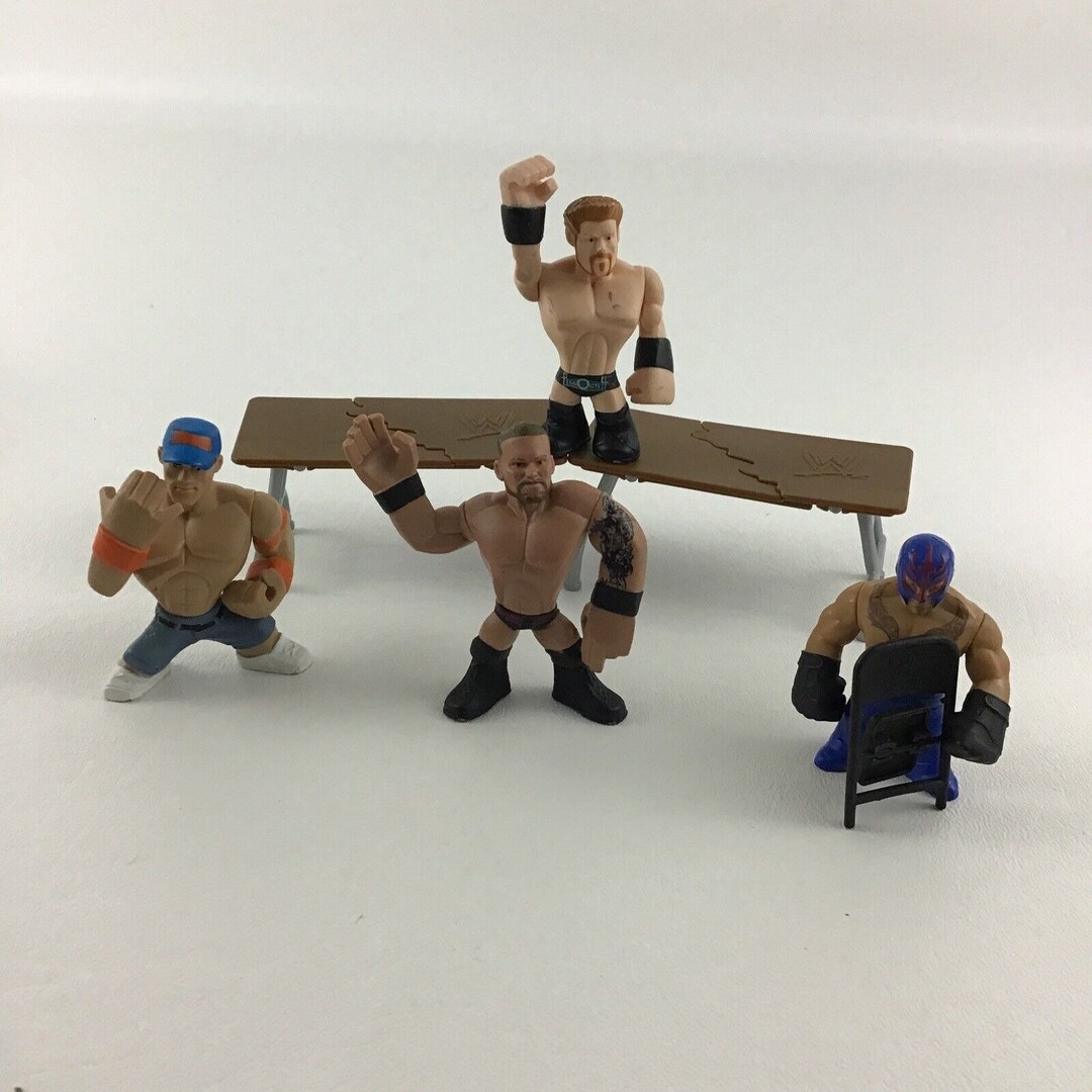 WWE Rumblers Breakin Tables Playset Mini Action Figures Lot Toy Cena ...