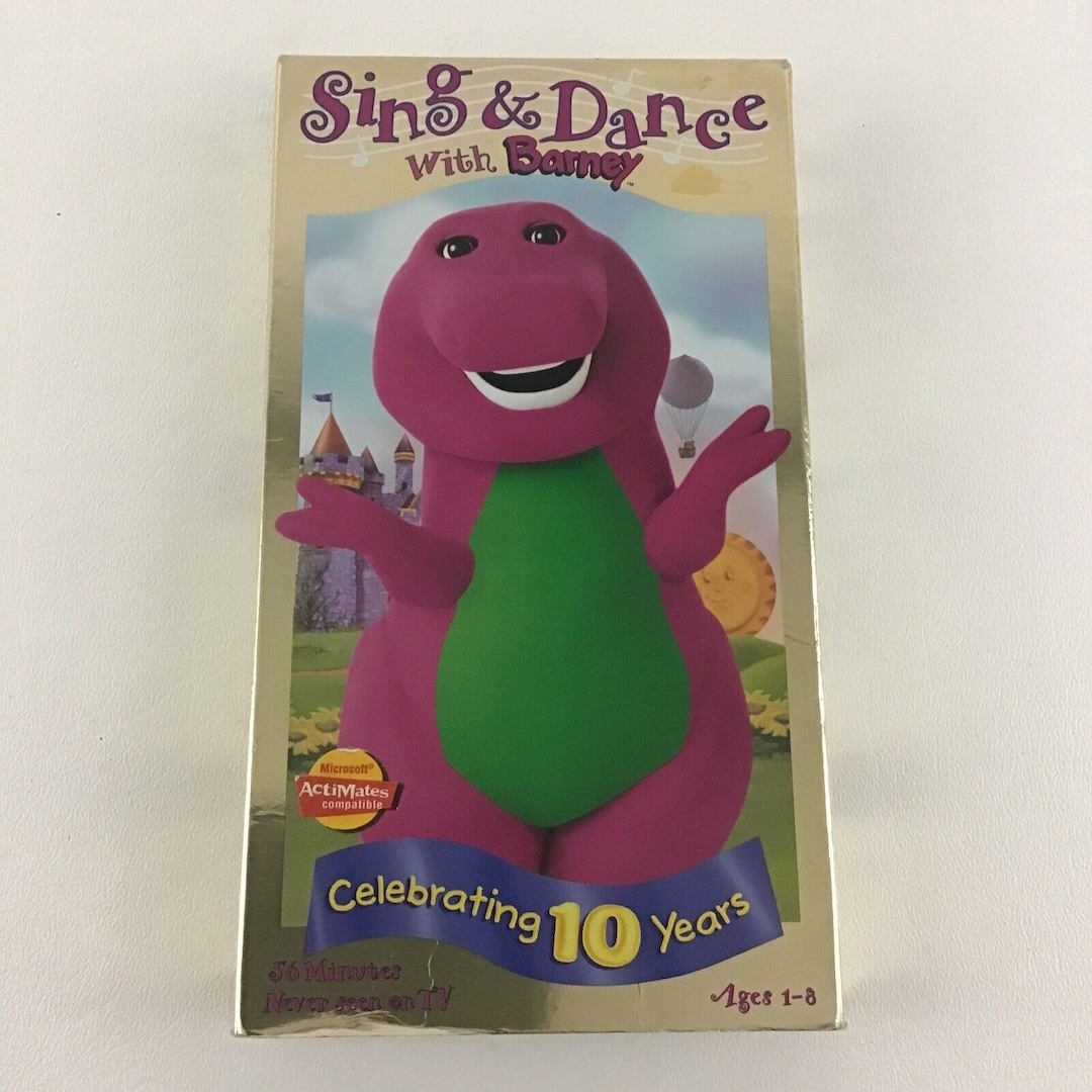 Barney VHS Tape Sing & Dance With Barney Purple Dinosaur Sing Along ...