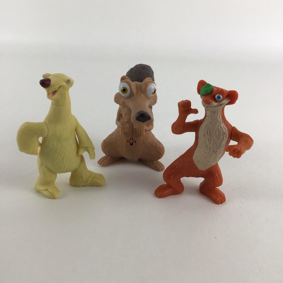 Ice Age 3 Dawn of Dinosaurs Scrat Sid Buck Action Figure Mcdonald's Toy ...