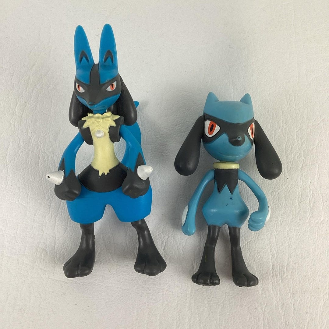 Pokemon Riolu Lucario Collectible PVC 3" Figures Topper Lot Characters ...
