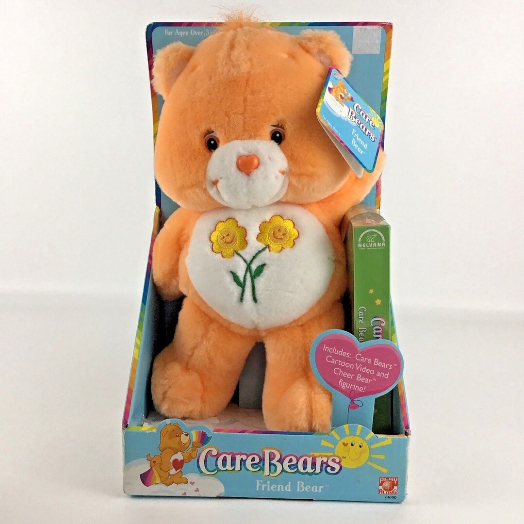 Care Bears Friend Bear 12” Plush Stuffed Toy Parade VHS Cartoon Video ...