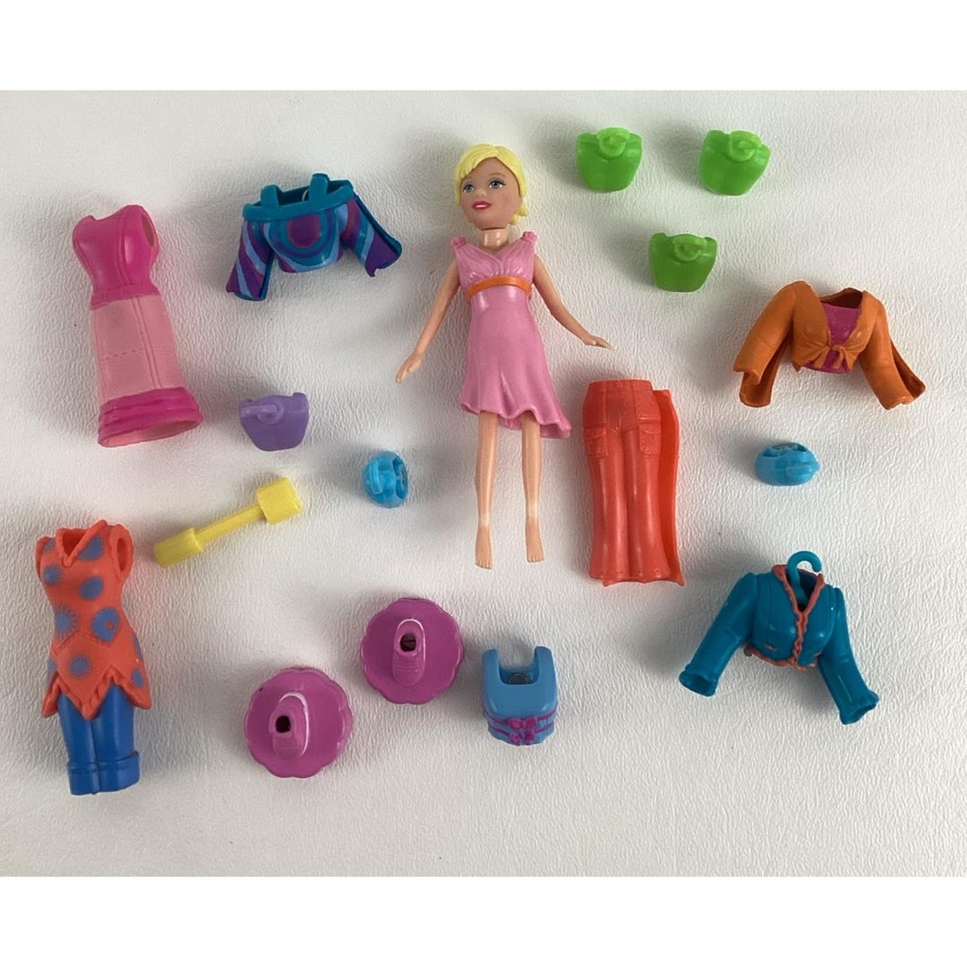 Polly Pocket Mini Doll Lot Figure Clothing Accessories Magnetic Mattel ...