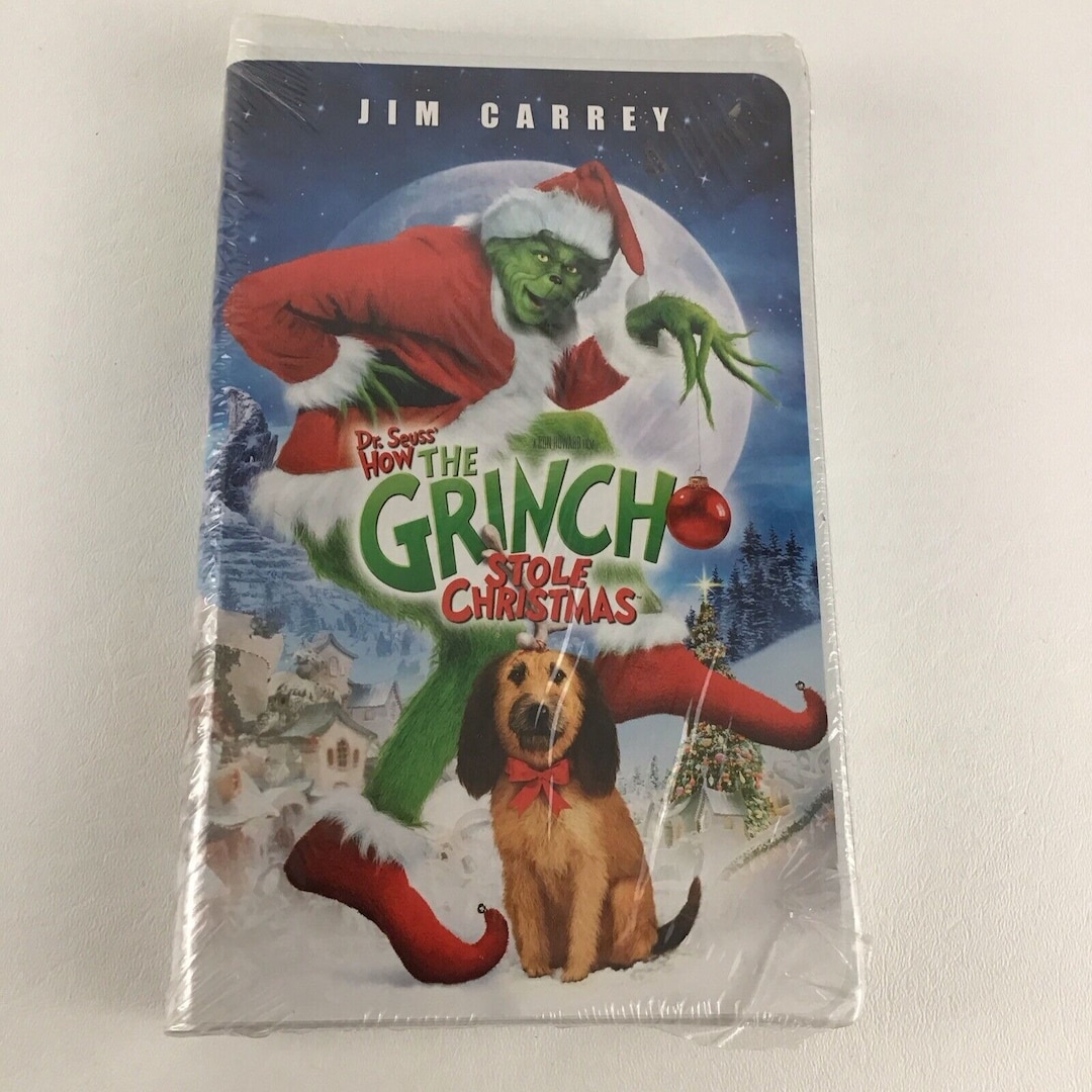 Dr Seuss How the Grinch Stole Christmas VHS Tape Jim Carrey Vintage New ...