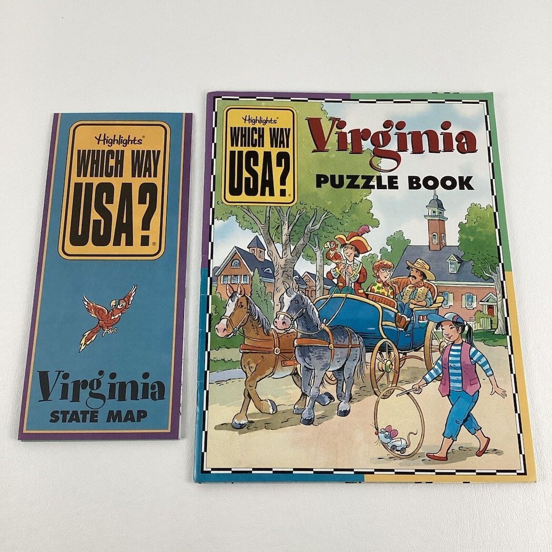 Highlights Which Way USA? Virginia Puzzle Book State Map Decode Vintage ...