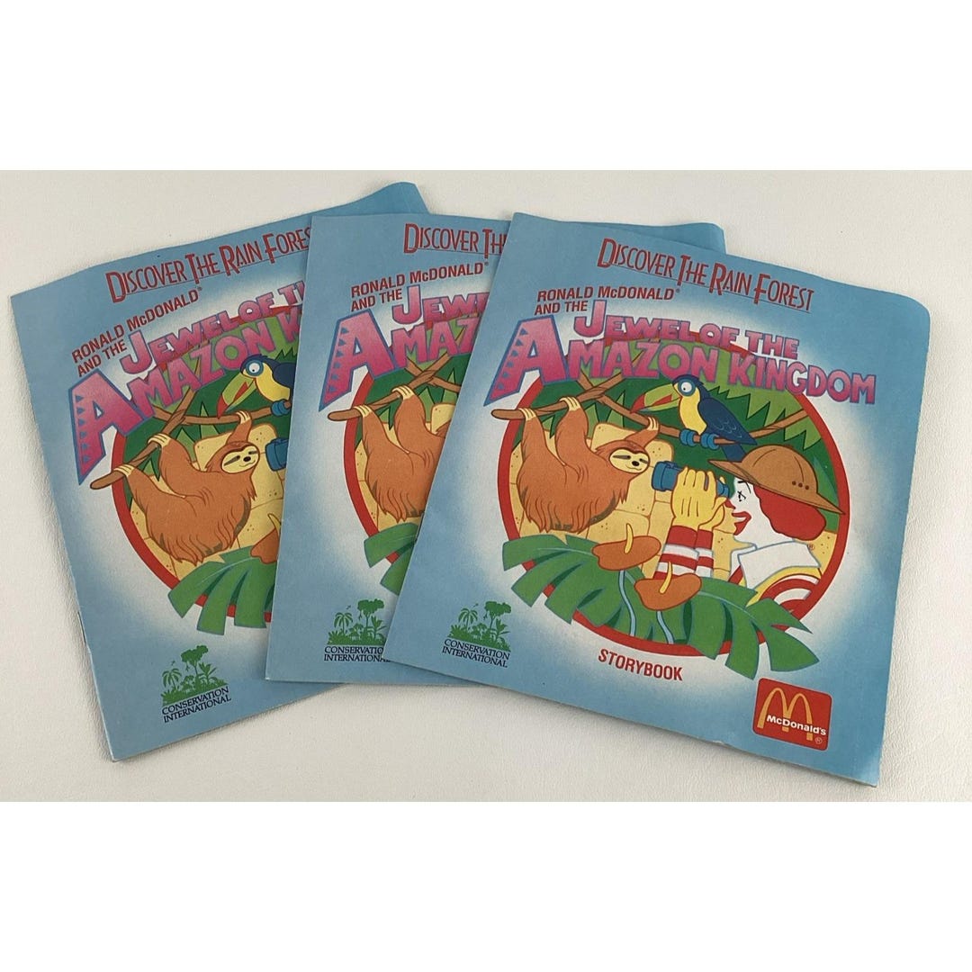 Ronald Mcdonald Jewel of Rain Forest Kingdom Storybook Vintage 1991 90s ...