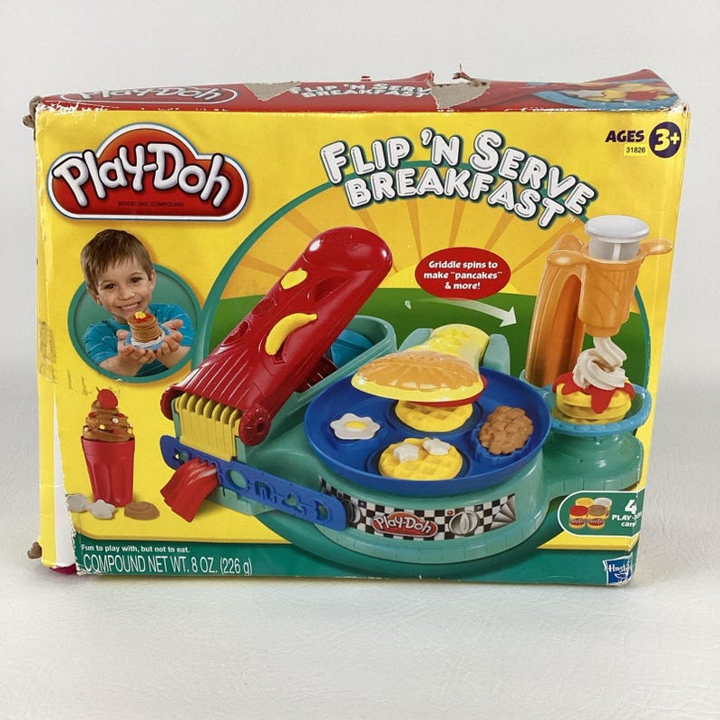 Play-doh Flip N Serve Breakfast Playset Griddle Hasbro Kitchen ...