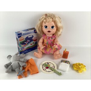 Baby Alive Doll Snackin Sara Super Snacks Eat & Poop Interactive Blonde Lot - Etsy