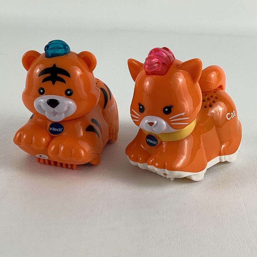 Vtech Go Go Smart Wheels Animals Cat Chloe Tiger Lights Sounds Learning ...