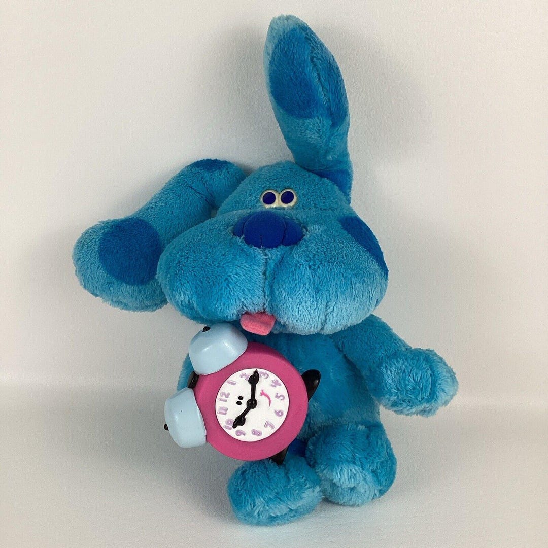 Blues Clues Time to Rhyme Tickety Tock Plush 12" Talking Vintage 1998 ...