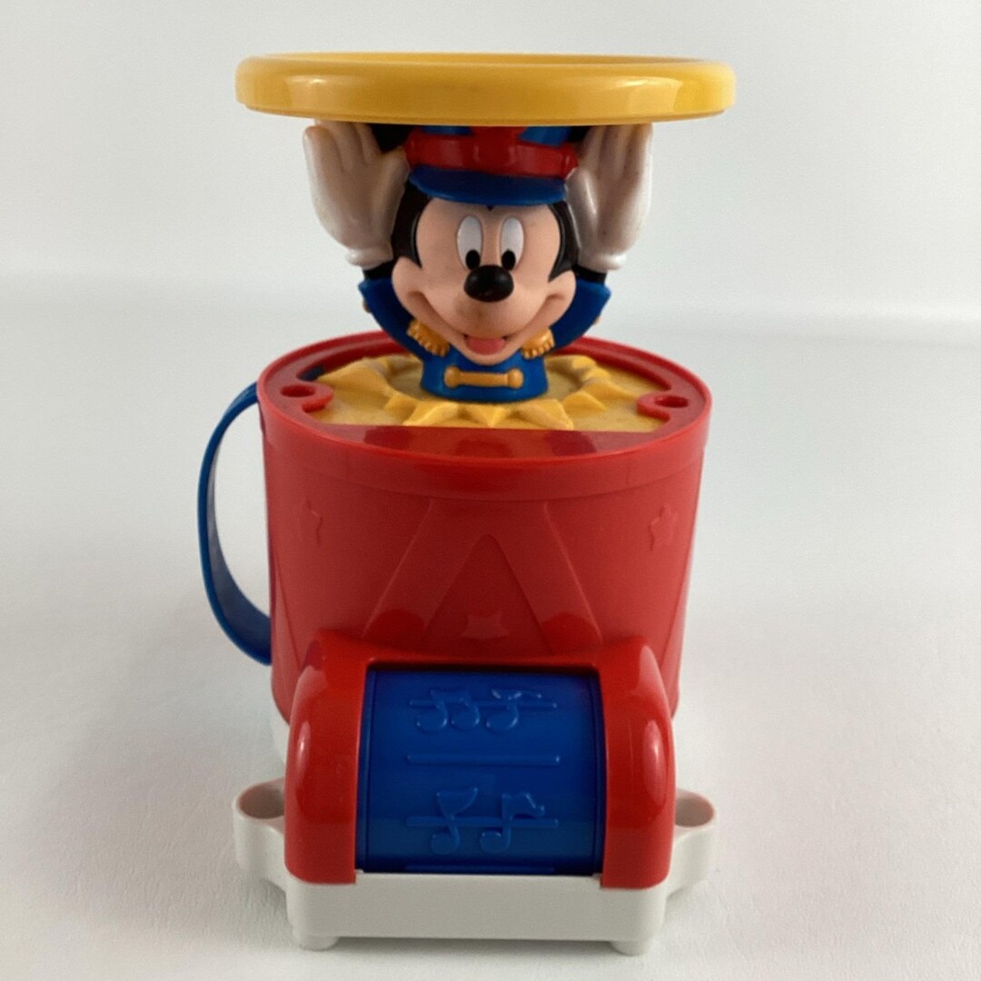 Disney Mickey Mouse Roll & Pop up Musical Note Drum Jack in the Box Toy ...