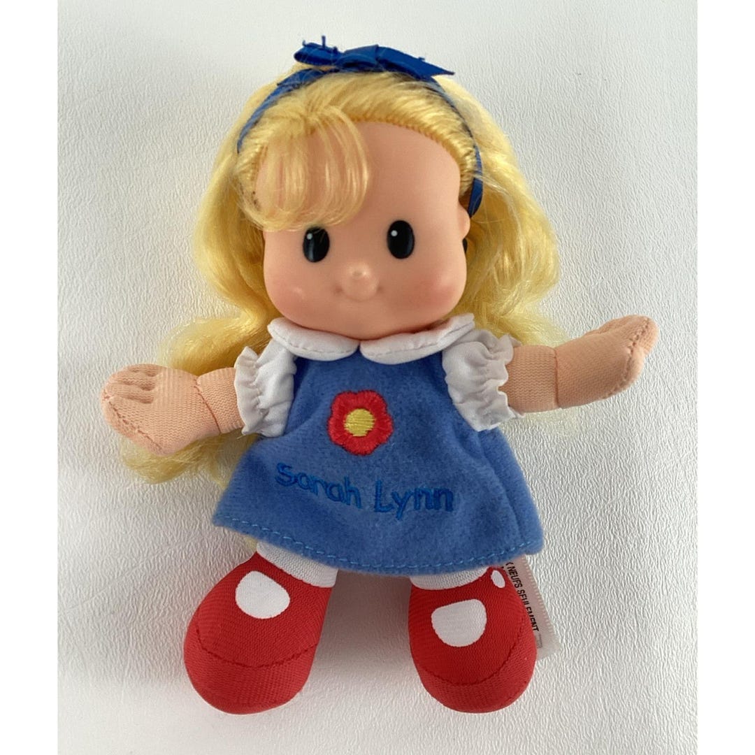 Little People Sarah Lynn Doll Plush Fisher Price 2004 Blonde Girl Vinyl ...