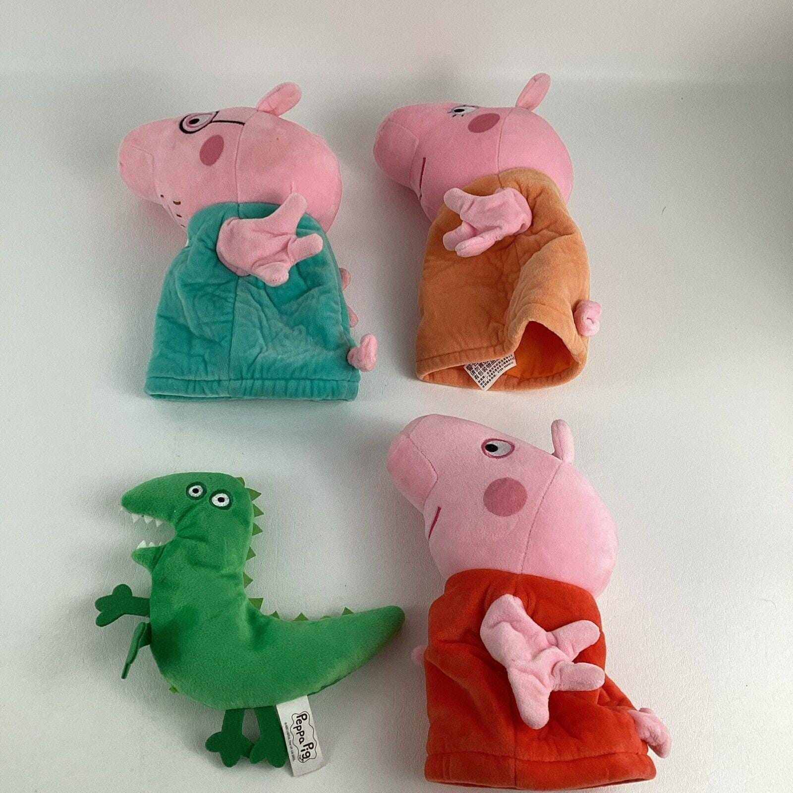Peppa Pig Plush Hand Puppet Lot Daddy Mummy Mr. Dinosaur Peppa ...