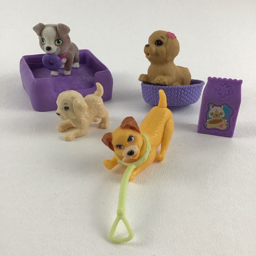 Barbie Doll Dreamhouse Pet Replacement Puppy Dog Figures Lot Food ...