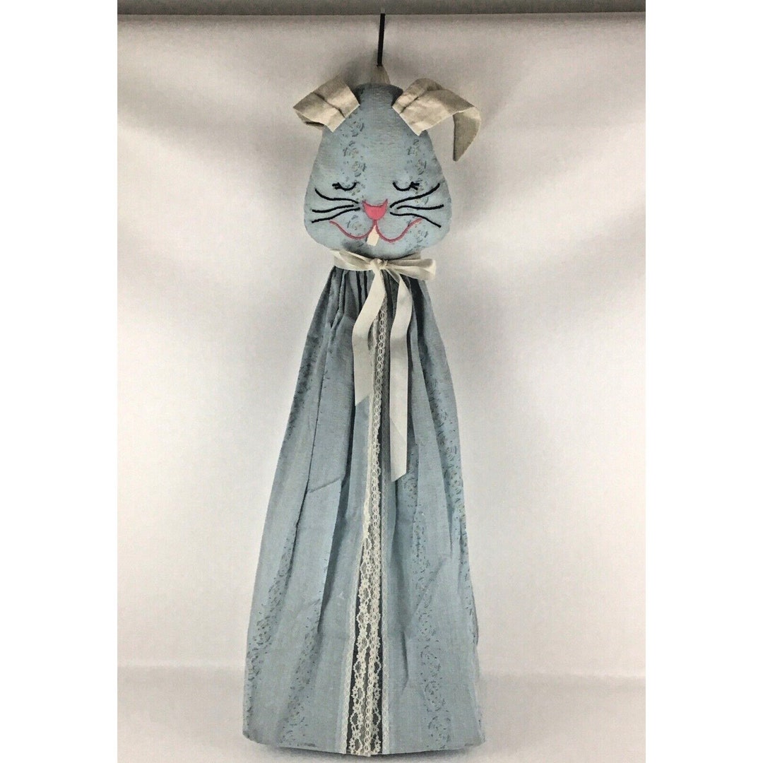 Baby Nursery Hanging Bunny Rabbit Diaper Stacker Blue Organizer Animal ...