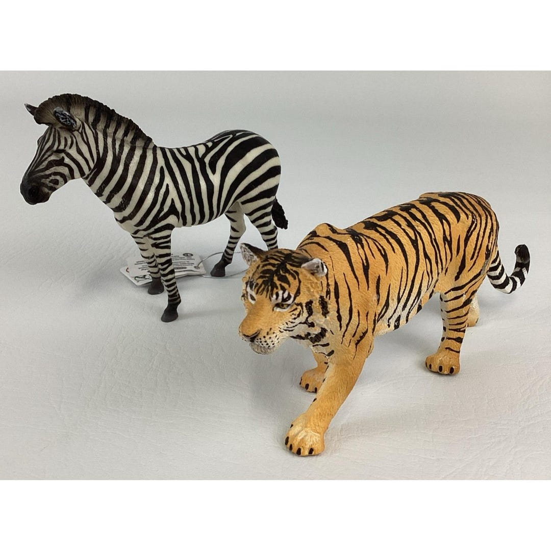 Collect A Realistic Animal Replica Action Figures Tiger Zebra Realistic ...