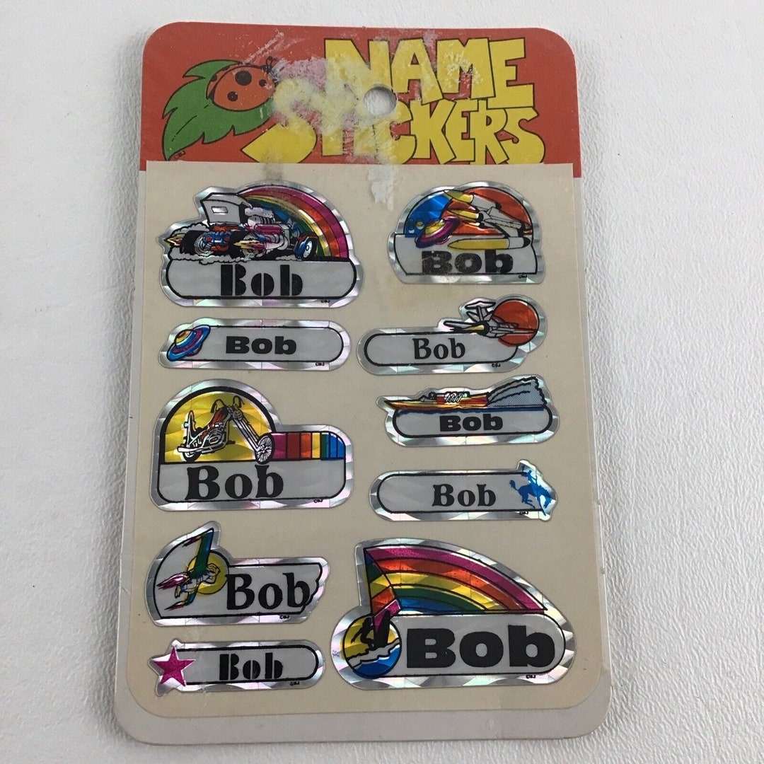 Name Sticker Sheet Bob Personalize Decal Specialties Vintage 1980's - Etsy
