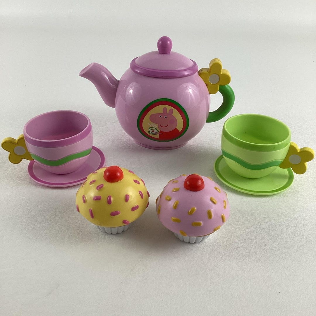 Peppa Pig Tea Party Set Magical Sound Effect Teapot Cups Vintage 2003 ...
