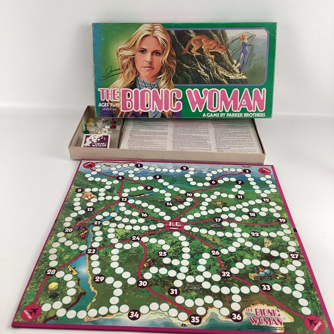 The Bionic Woman Board Game COMPLETE Jaime Sommers Vintage 1976 Parker ...