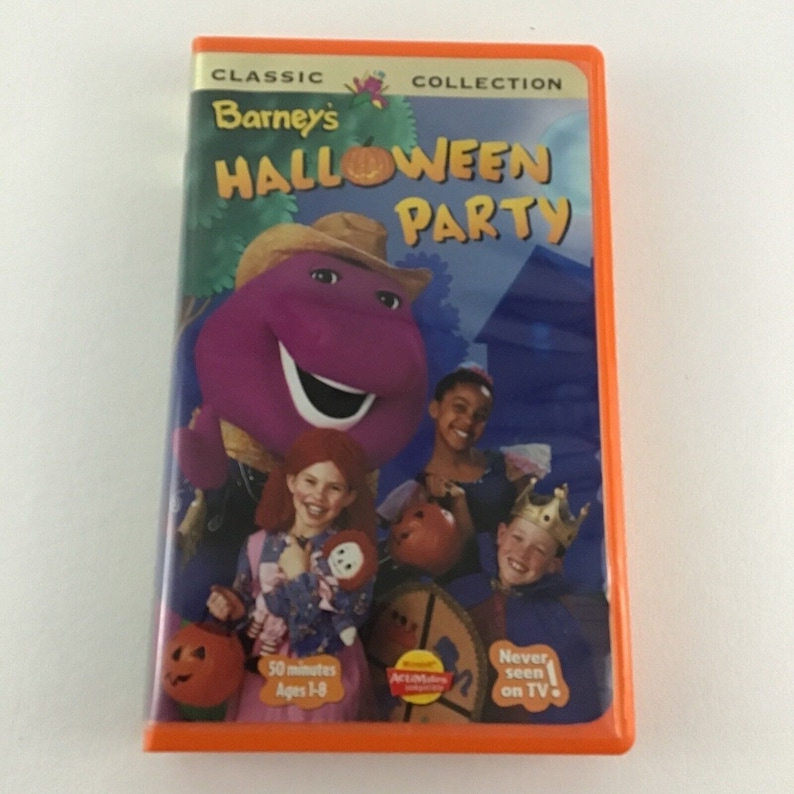Barney's Halloween Party Rare White VHS Tape Classic Collection Vintage ...