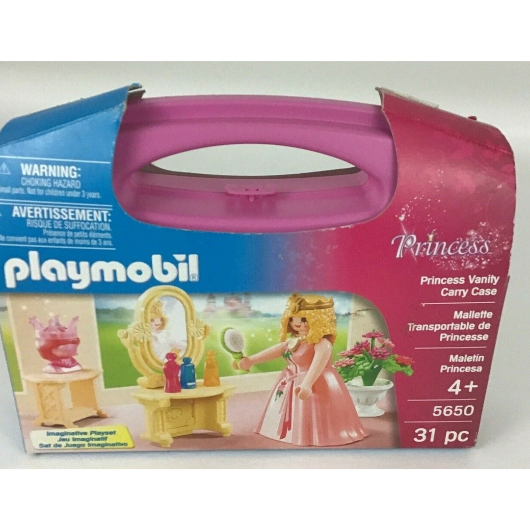 Playmobil Princess Vanity 5650 Pink Carry Case 31pcs New Sealed ...
